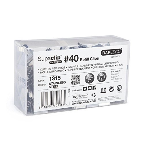 Rapesco 1315 Supaclip 40 Confezione di ricarica clip all’ingrosso (Box ...