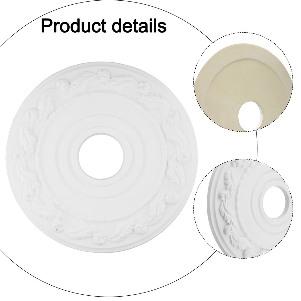 PU 16 Inch Round Ceiling Medallion with Retro Design for Ceiling Lamps ...