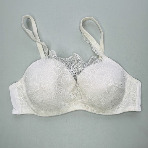 Maidenform Lace Cami Bra 38B White Lined Cup Underwire Convertible ...