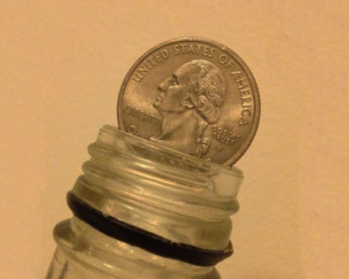 Coin In Bottle Folding Quarter Magic Pocket Trick Close Up Bite Out ...