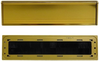 Exitex Gold PVC Door Metal Letter Box Seal Flap Cover Brush Draught ...