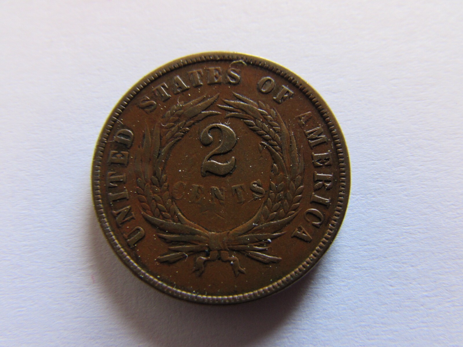 1868 Two Cents Copper Coin Philadelphia Mint 2 Cent Piece Odd ...