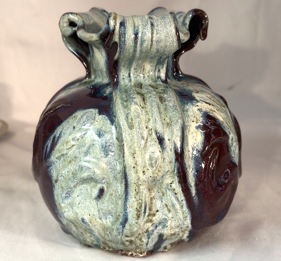 FLORIDA FAIENCE POTTERY RARE VASE W/ DRIP GLAZES BY MARTIN CUSHMAN ...