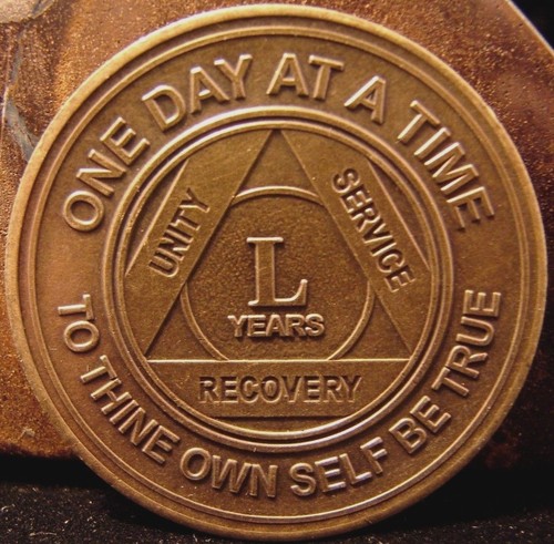 Alcoholics Anonymous AA 50 Year Bronze Medallion Token Coin Chip Sober ...