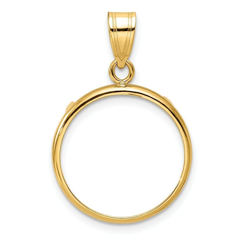 Gold Coin Bezel Pendant Mounting in 10K Yellow Gold - 13mm - 39.5mm ...