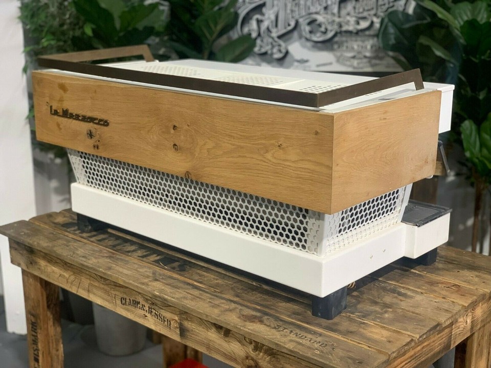 LA MARZOCCO LINEA CLASSIC 3 GROUP WHITE, WOOD & TIMBER HANDLES ESPRESSO ...