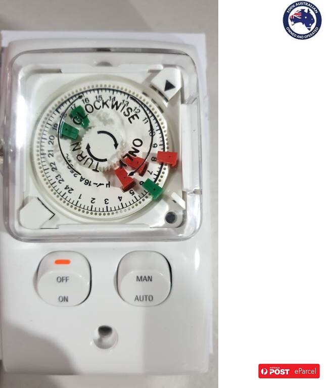 Clipsal Analogue Timer Controls TC32V24 Flush Timer Switch 250V 15A ...