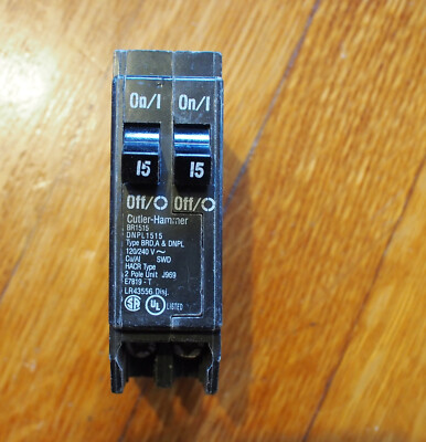 Eaton Cutler Hammer BR1515 15A Non-Current Limiting Tandem Circuit ...
