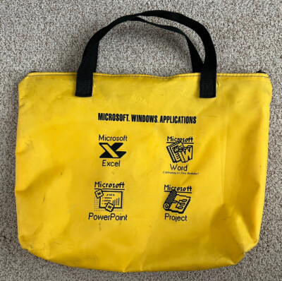 1984 MICROSOFT Zipper Bag Yellow - Applications Computing Excel Word ...