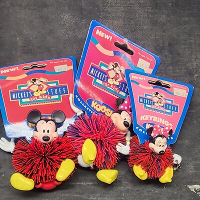 Disney Koosh Toy Lot Of 3 Mickey,minnie,minnie Keychain New Unused | eBay