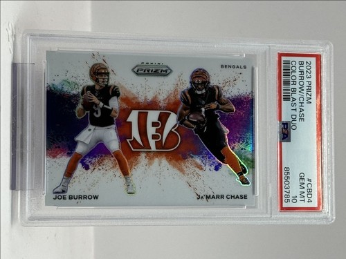 JOE BURROW JA'MARR CHASE 2023 PRIZM COLOR BLAST DUO SSP PSA 10 Q2893 | eBay