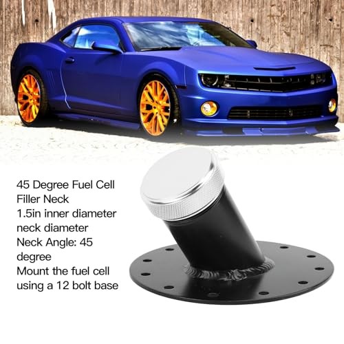 45 Degree Fuel Cell Filler Neck with 12 Bolt Steel Base Aluminum Cap ...