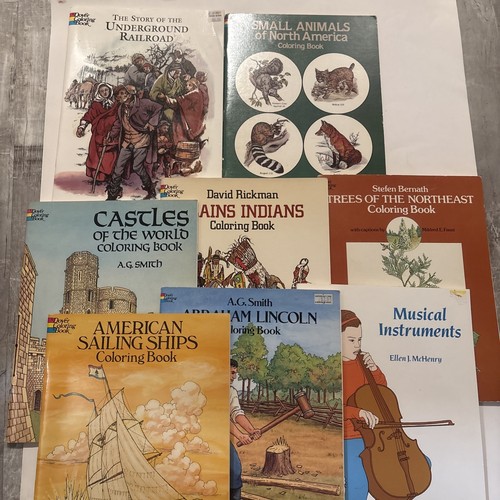 Lot of 8 Historical & Nature Educational Dover Coloring Books | eBay