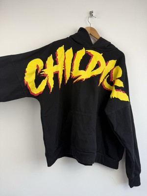 Childish Hoodie Flames Mens Large Black Oversized TGF Yellow Red ...