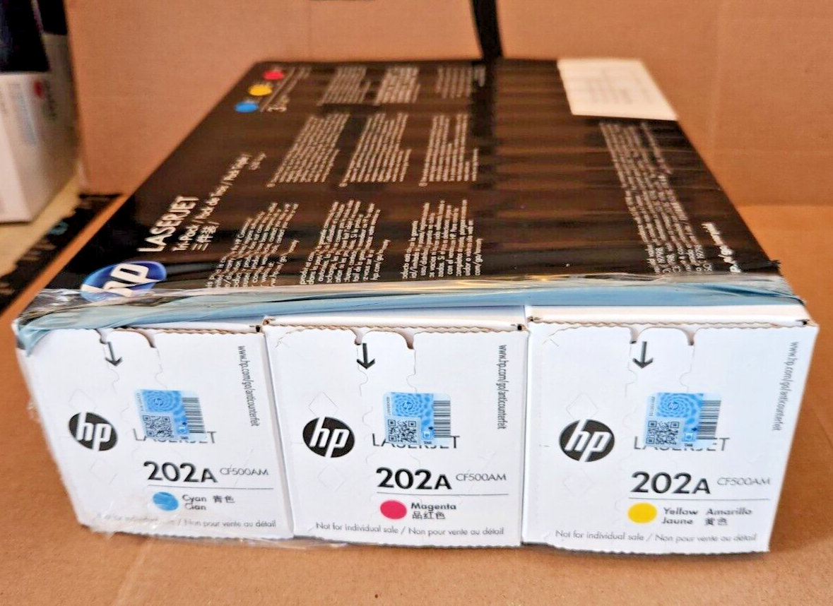 HP 202A Cyan/Magenta/Yellow Toner Cartridge - CF500AM for sale online ...