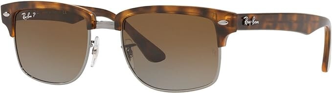 Ray-Ban Men's RB4190 Polarized Square Sunglasses, Demi Gloss Havana ...