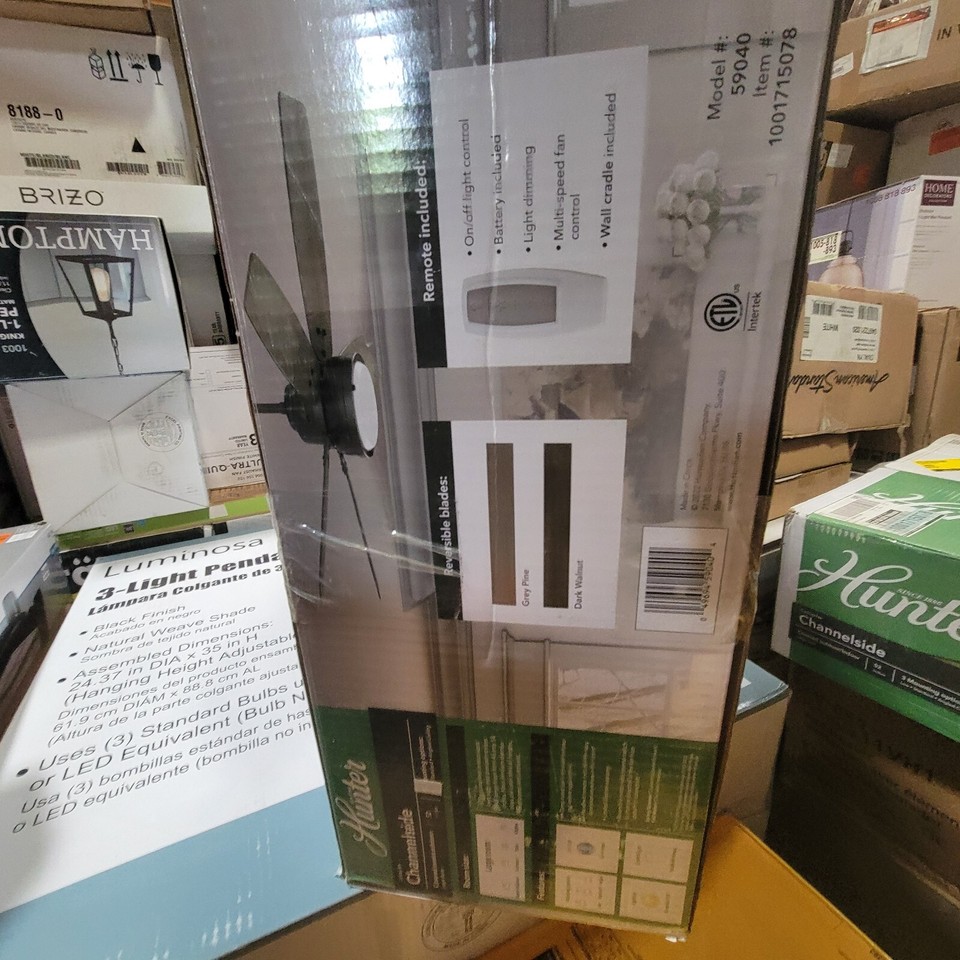 Hunter Channelside 52 in. New Bronze Indoor/Outdoor LED Ceiling Fan ...