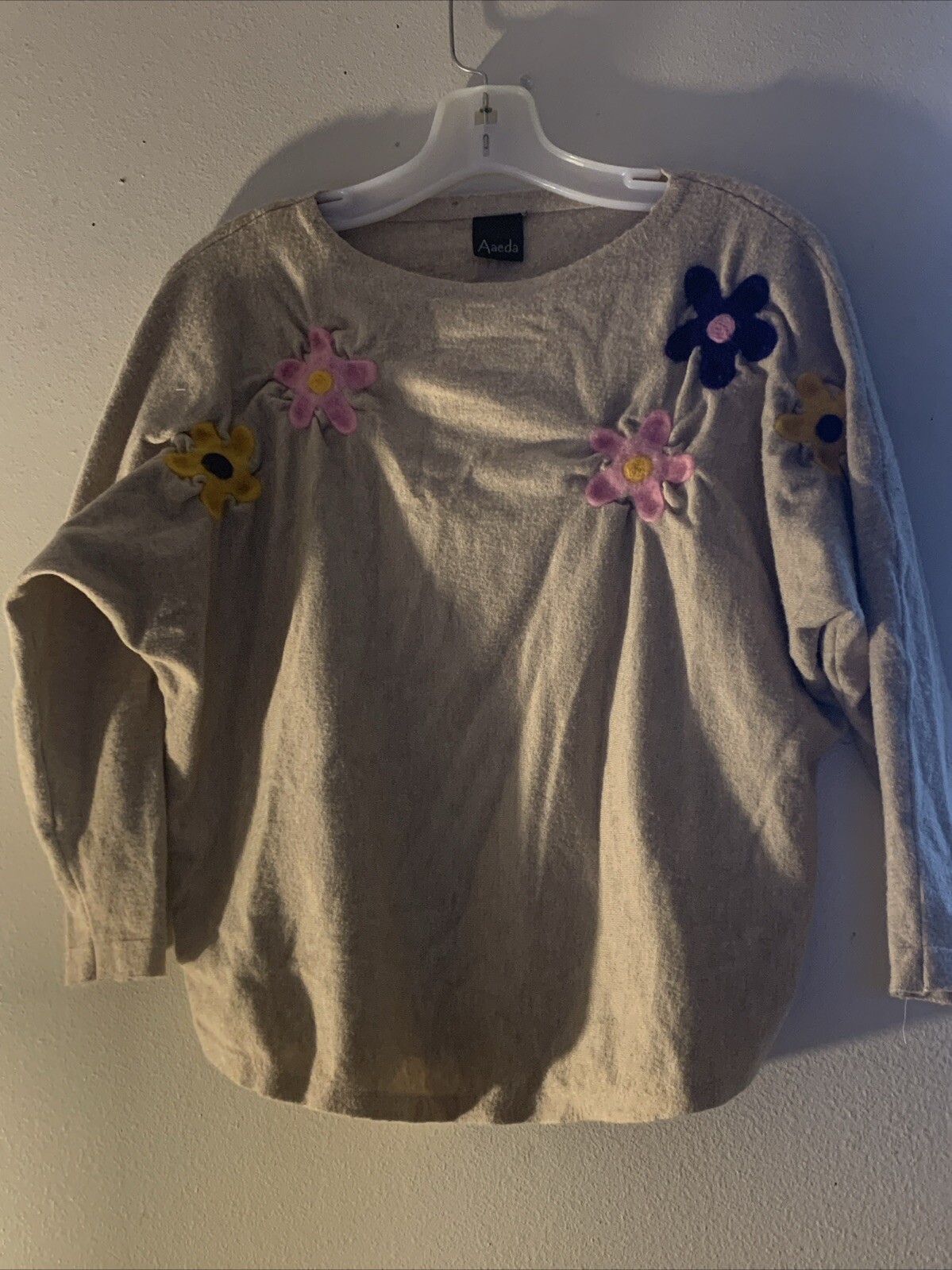 Aaeda Floral Knit Sweater Women’s Size Medium | eBay