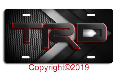Toyota TRD Unique Carbon VANITY LICENSE PLATE Car truck sports tag Dark ...