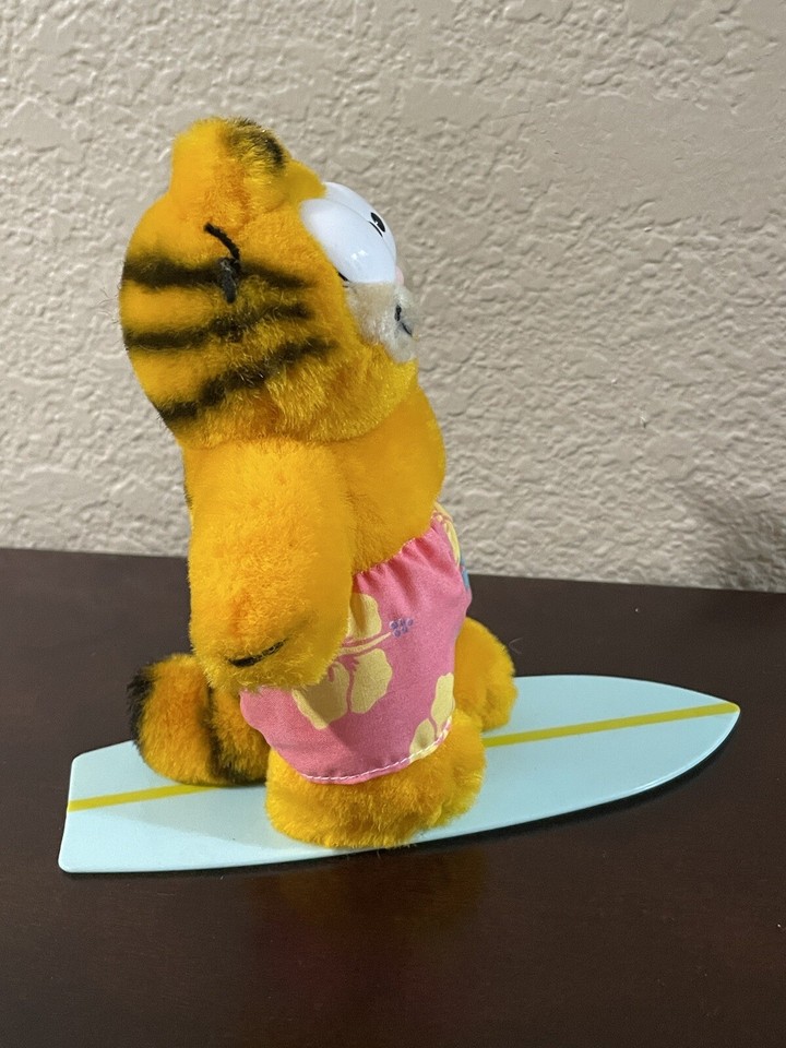 Vintage 1980s Garfield Plush Lot Beach Hawaii Wave Rider Grass Skirt ...