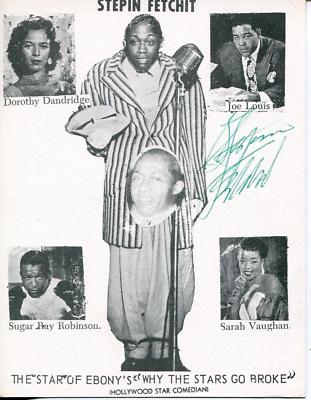 Stepin Fetchit Autograph Silent Movie Actor In Bend Of The River Signed ...