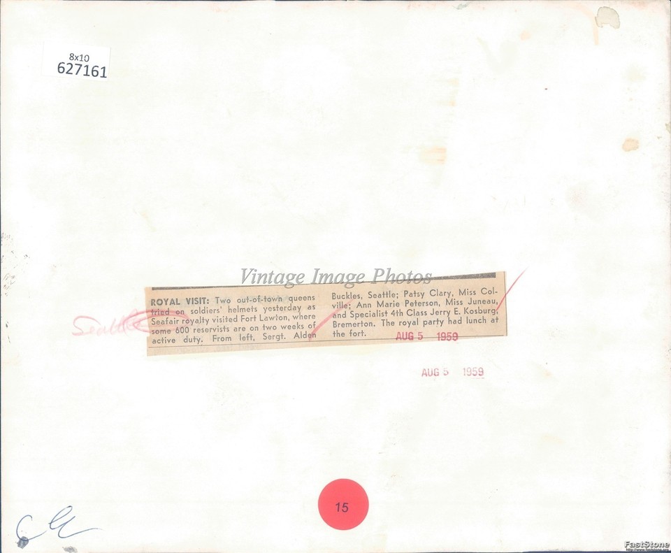1959 Fort Lawton Seattle Ann Marie Peterson Patsy Clary Royal Visit D ...