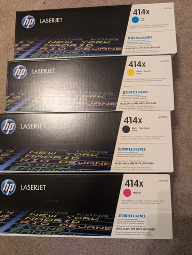 GENUINE HP 414X HIGH YIELD BLACK & HP414A CYAN YELLOW MAGENTA COLOR ...