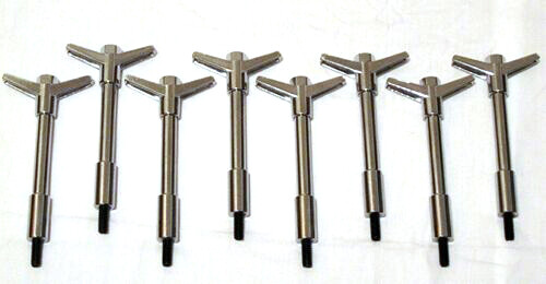 Chrome 4" T Style Wing Nut Valve Cover Hold Down Bolt Set of 8 T-Bolts ...