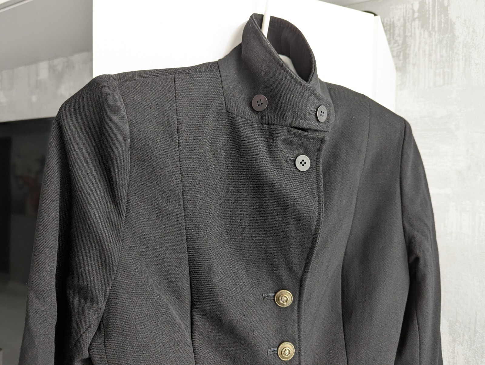 Mulberry Vintage Womens Wool Military Button Jacket Blazer Black Sz M ...