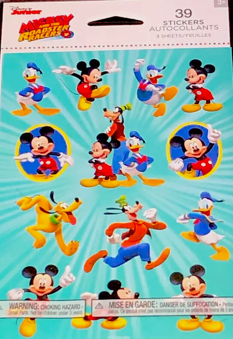 Disney Mickey and the Roadster Racers 39 Stickers (3 Sheets) For All ...