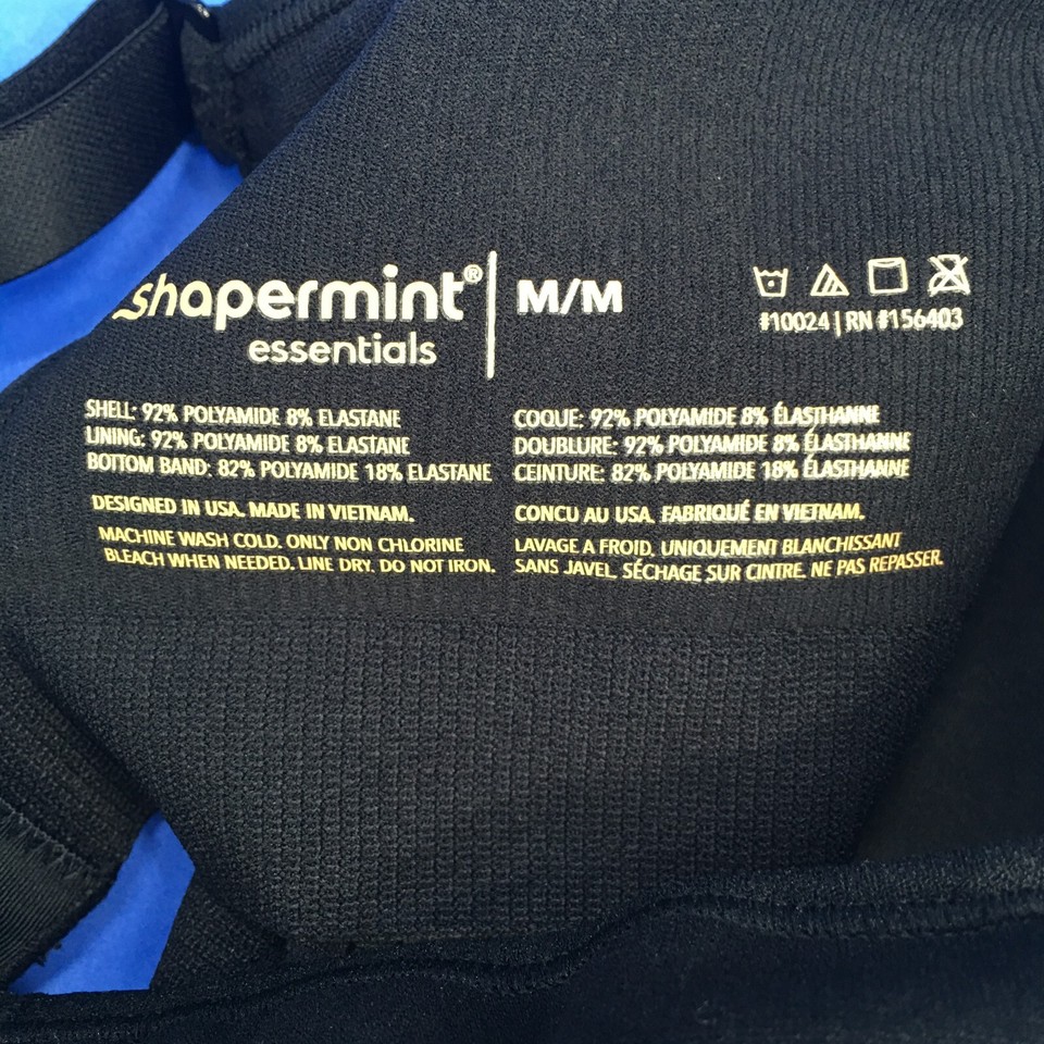 Shapermint Shaping Bra Medium Black Everyday Comfort Straps Wireless ...