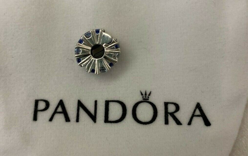 NEW 2020 PANDORA CLEAR & BLUE SPARKLING CLIP charm 799171c01 $55 Free ...