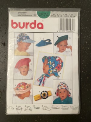 Sealed Sewing Pattern Burda 4574 Childrens Hat Pattern New Uncut | eBay