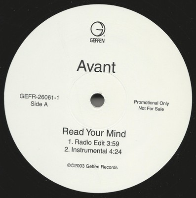 12" AVANT Read Your Mind GEFR260611 Geffen Recor US PROMO | eBay