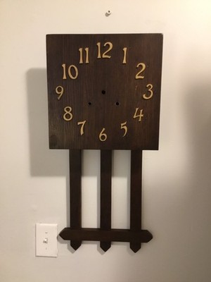 Antique Large Antique Oak Wood Clock Mission Style Case And Dial W ...