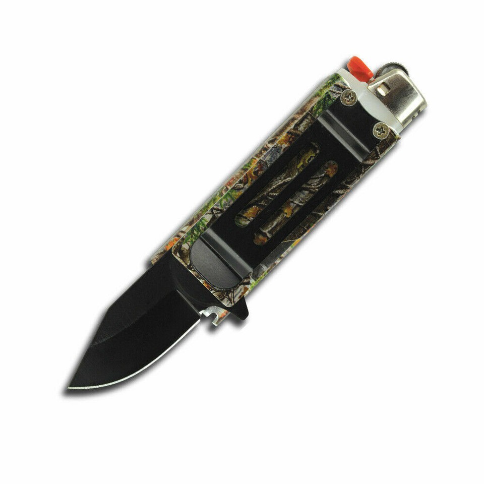 LIGHTER CASE KNIFE BOTTLE OPENER TACTICAL KNIFE FOR BIC LIGHTER | eBay