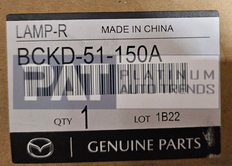 GENUINE MAZDA 3 HATCHBACK 20-21 TAIL LAMP WITH SIGNATURE LIGHT RH, BCKD ...