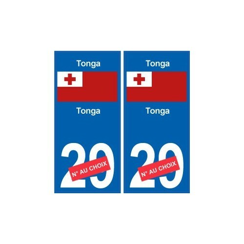 Tonga sticker numéro département au choix autocollant plaque ...