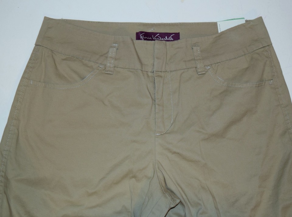 New Gloria Vanderbilt Women's Cropped Stretch Pants Capri size 8 khaki ...