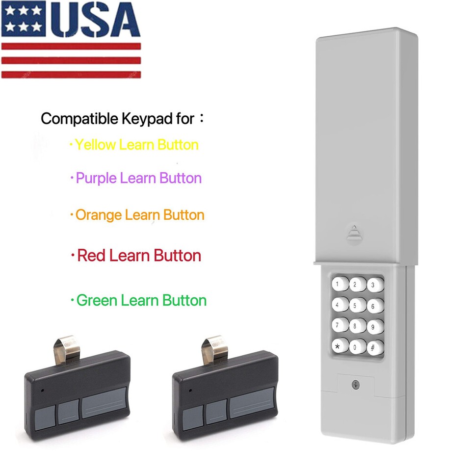 373LM Garage Door + Universal KLIK2U-P2 Wireless Keypad Opener for ...
