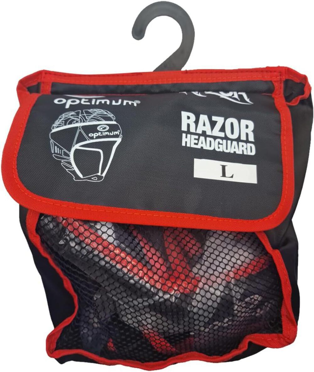 Optimum Razor Headguard Red Rugby Protective Gear Scrum Cap Kids Adult ...
