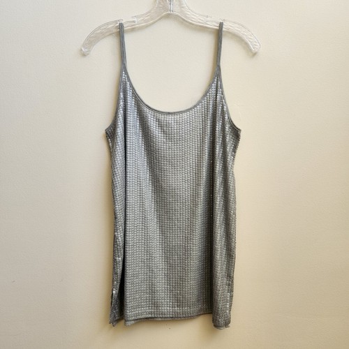 Vince Top Womens M Sequin Cami Tank Gray Embellished Sparkle Shine Spangle Chic | eBay