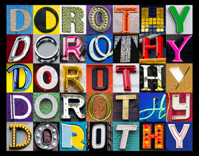 DOROTHY Name Poster featuring photos of actual sign letters | eBay