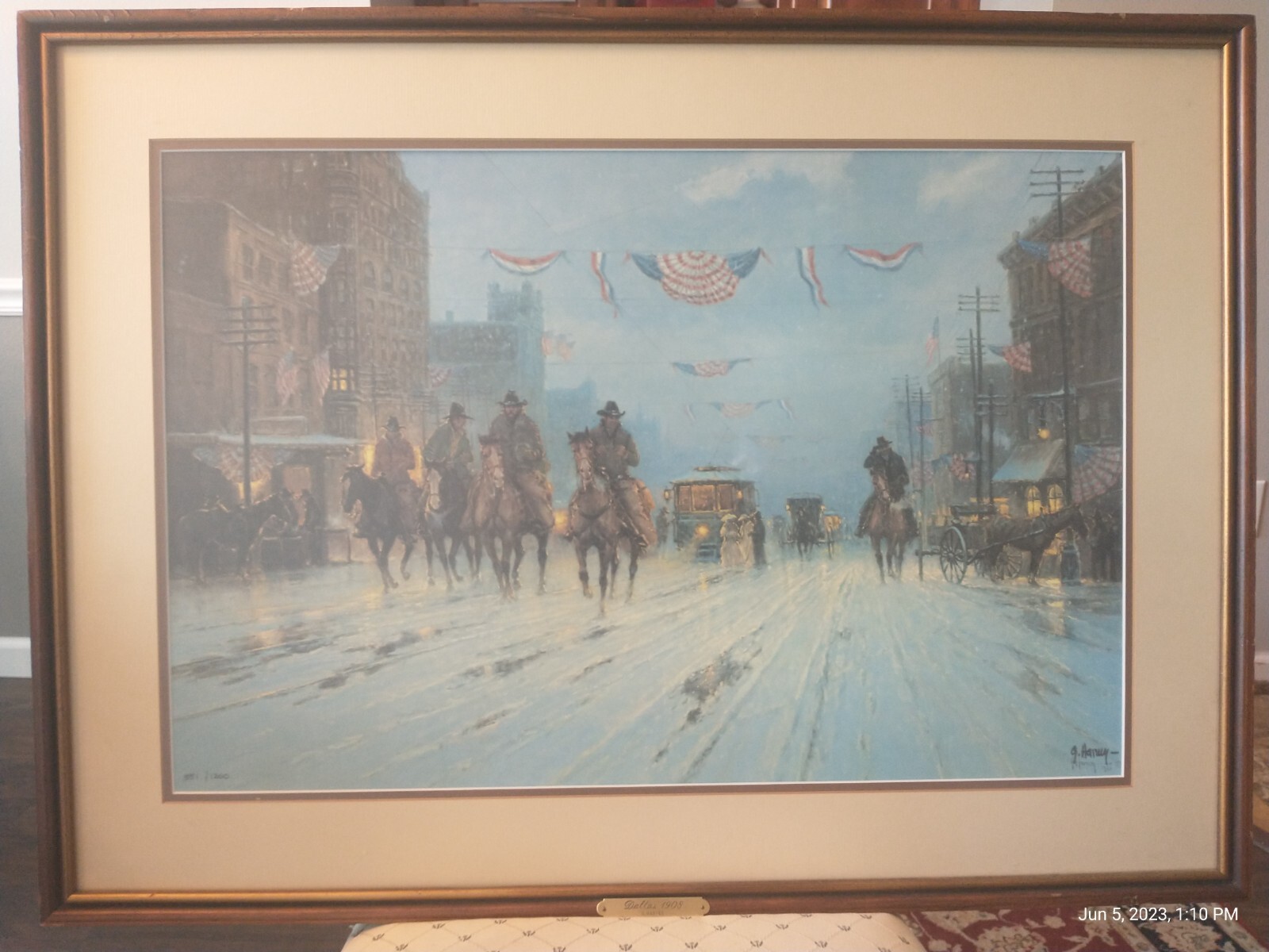 Very rare G. Harvey limited edition print, "Dallas 1908", signed and ...