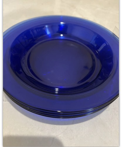 Arcoroc 30 France Vintage Blue Shallow Bowl Plates. 8.5” Diameter By 1 ...