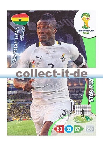 Panini Adrenalyn XL Coupe du Monde 2014 - 176 - Asamoah Gyan - Joueur ...