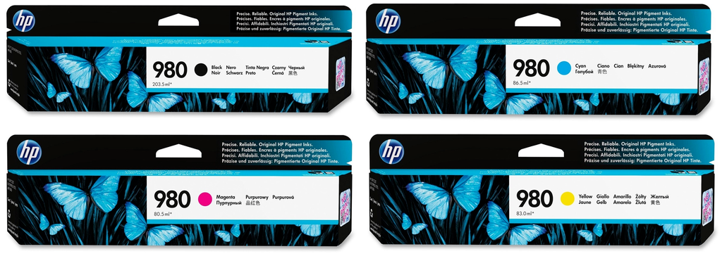 4x Genuine HP 980 Ink Cartridges for Enterprise X555 MFP X585 - FREE UK ...