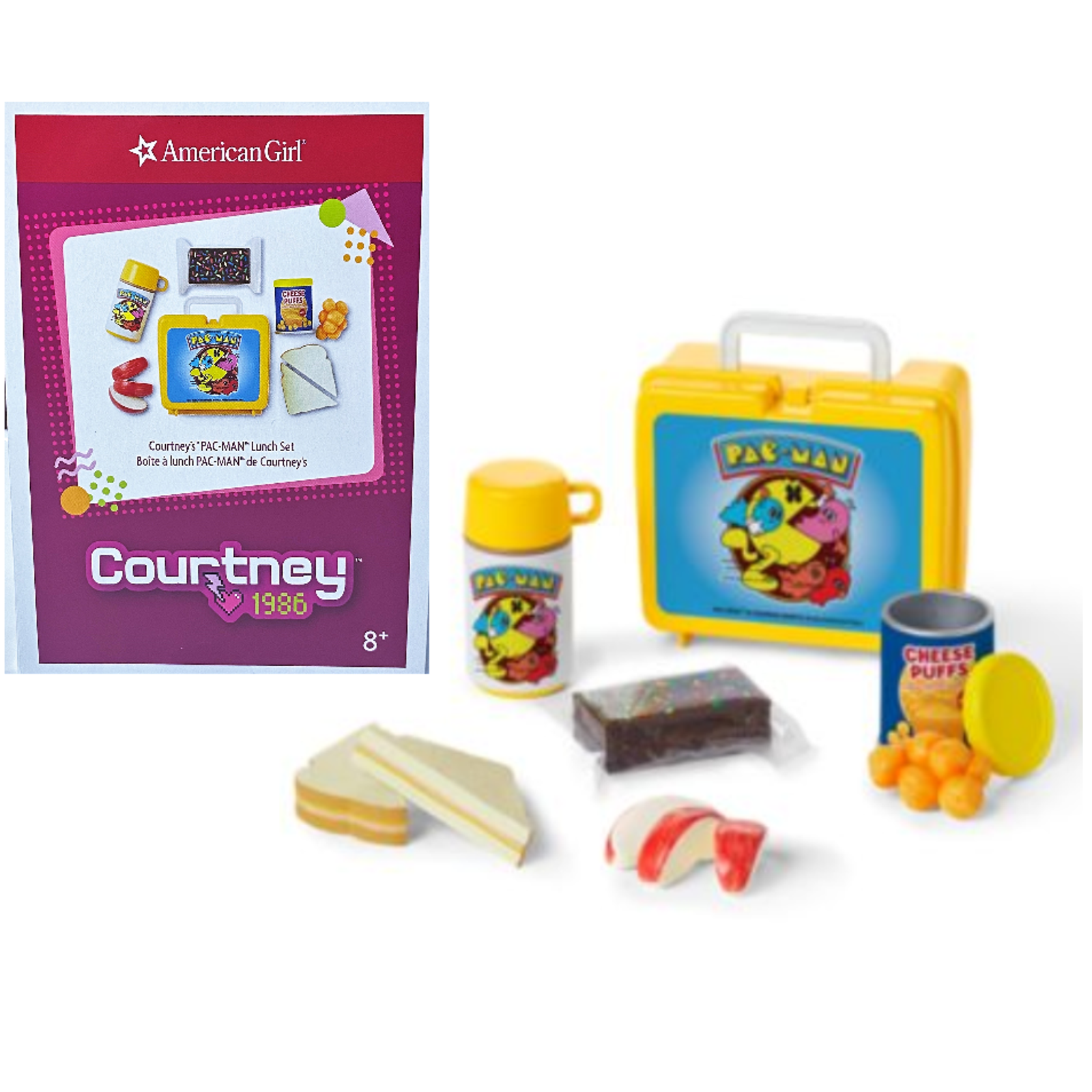 American Girl Doll COURTNEY PAC MAN School LUNCH BOX SET Sandwich ...