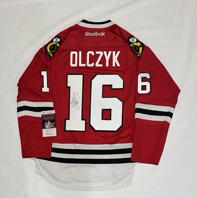 ED OLCZYK SIGNED REEBOK PREMIER CHICAGO BLACKHAWKS JERSEY EDDIE JSA COA ...