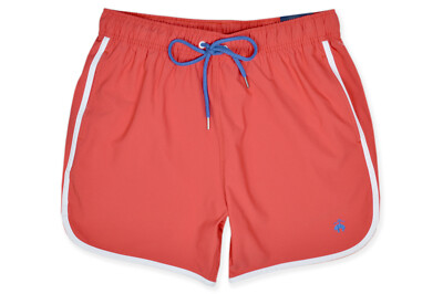Brooks Brothers Light Red 5" Contrast Pipe Swim Trunk Shorts, 2XL XXL ...